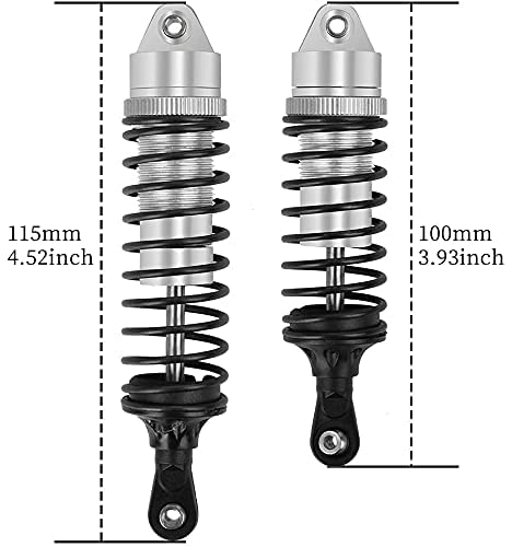 OGUNKE RC 4PCS Aluminum Front & Rear RC Shocks for 1/10 RC Truck Traxxas Slash 2WD/4x4 shocks Rustler 4X4 shocks Stampede 4X4 shocks Hoss 4X4 Replace 5862 (Silver)