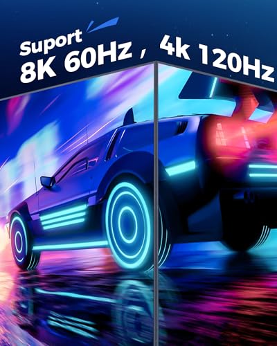 Cratree HDMI Cables 15FT Long - 8K Ultra High Speed HDMI Cable,48Gbps HDMI Braided Cord,8K 60hz,4K 120hz,eARC,HDCP 2.2&2.3 - Compatible for HDTV/PS5/Xbox