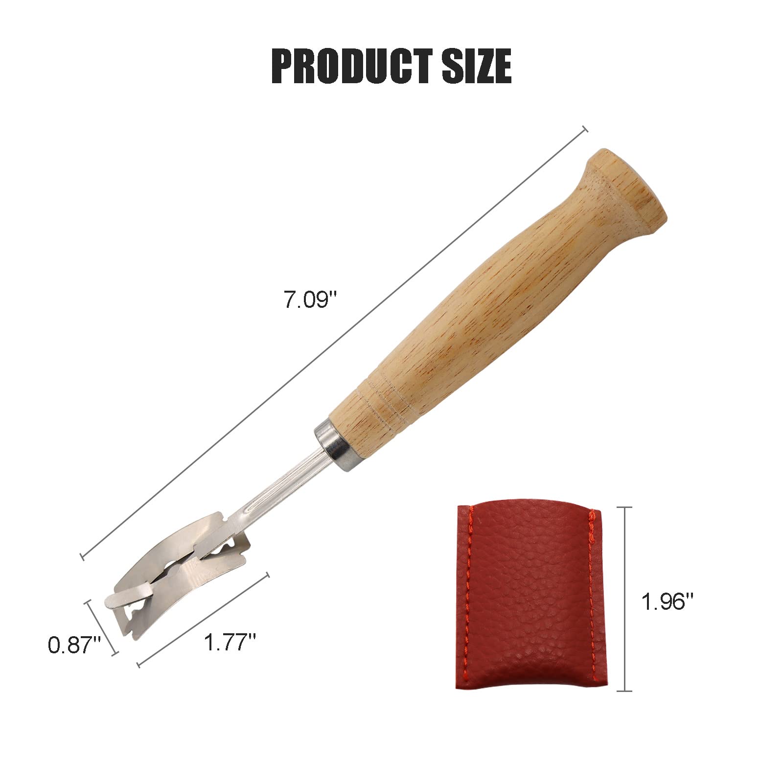 Bread Lame Slashing Tool, Dough Scoring Knife with 15 Razor Blades and a Protective Leather Cover, Hand Crafted Bread Lame Dough Scoring Tool for Sourdough Bread Baking
