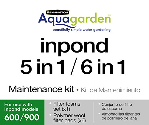 Pennington Aquagarden , Pond Filter for Ponds , Foam Filter Set , Polymer Wool Filter Pads , Pond Maintenance Kit , Suitable for Inpond 5 in 1 600 Gallon Model, White, Large (Fit 600)