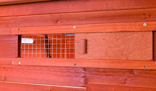 TRIXIE Natura Duck Coop with Ramp, Pull-Out Tub, Hinged Roof, Brown, 36x30x27