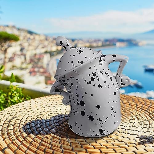 KALKIAM Canister With Attitude | Large Ceramics Jar with Lid | Cute Food Storage Jar with Airtight Lid for Kitchen | Perfect for Coffee Tea Sugar Spices and Halloween Decorations