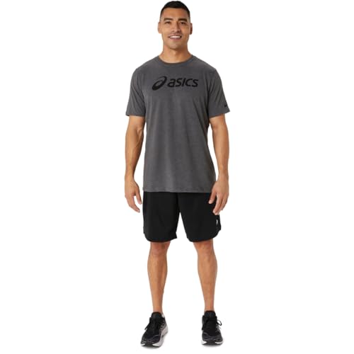 ASICS Men's XG Short Sleeve Lockup Logo Tee Apparel, 2XL, Dark Grey Heather