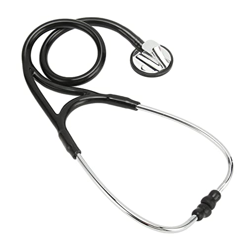 Cardiology Stethoscope, Single Tube Horseshoe Shape Single Head Stethoscope Multifunctional Adjustable with Storage Case for Doctors