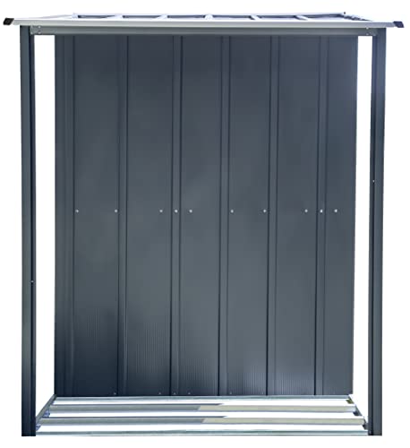 Arrow Sheds 10' x 5' Galvanized Steel 3-in-1 Pad-Lockable Outdoor Utility Storage Shed, Anthracite