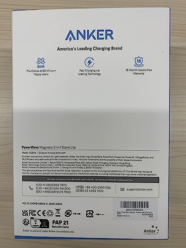 Anker Wireless, PowerWave 2-in-1 Magnetic Charging Stand Lite with USB-C Cable for iPhone 14/14 Pro/14 Plus/14 Pro Max/13/13 Pro /13 Pro Max, AirPods 2/Pro (No AC Adapter)