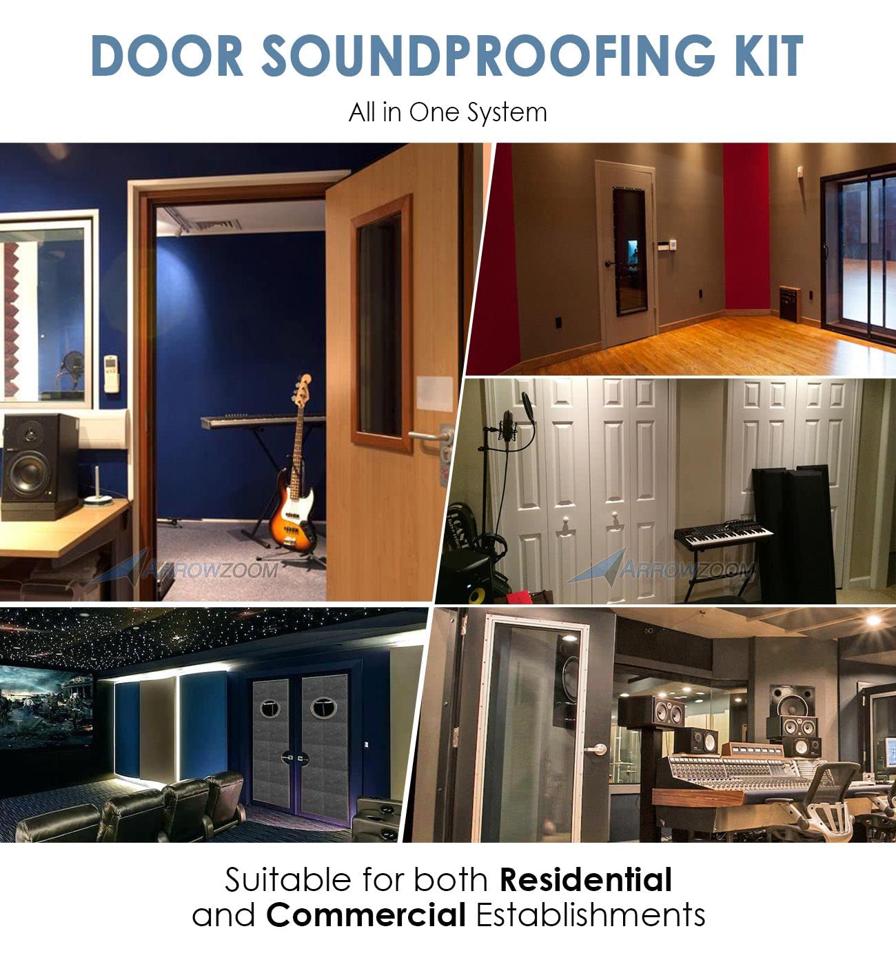 Arrowzoom GRAY Single Side-20 Pieces Polyester Foam Panels Acoustic Insulation Soundproofing 12 x 12in NRC 0.9 High Density Beveled Edge Recording Studio Podcast Sound Absorbing Tiles Man Cave 1184