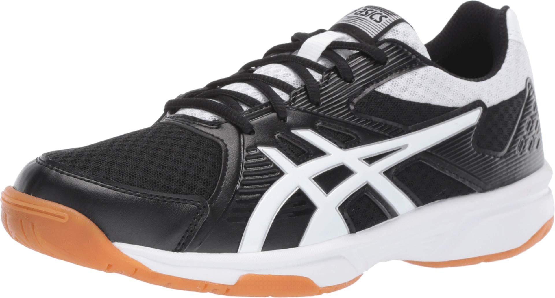 ASICS Women's Upcourt 3 Volleyball Shoes, 7.5, Black/White