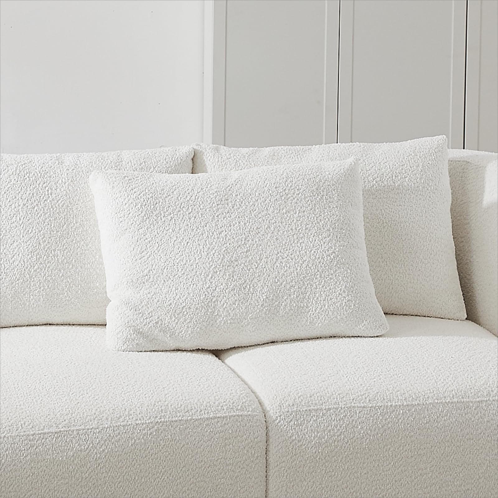 KEVINSPACE 116.14" Modern Sofa Couch Curved Sofa Cloud Couch Sectional Sofa Corner Sofa for Living Room Mid-Century Comfy 5-Seater Sofa Deap Seat Sectional Sofá with 7 Pillows Beige Left Hand Facing