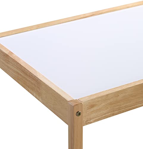 Olive & Opie Gibson 3-Piece Dry Erase Kids Table & Chair Set, Natural