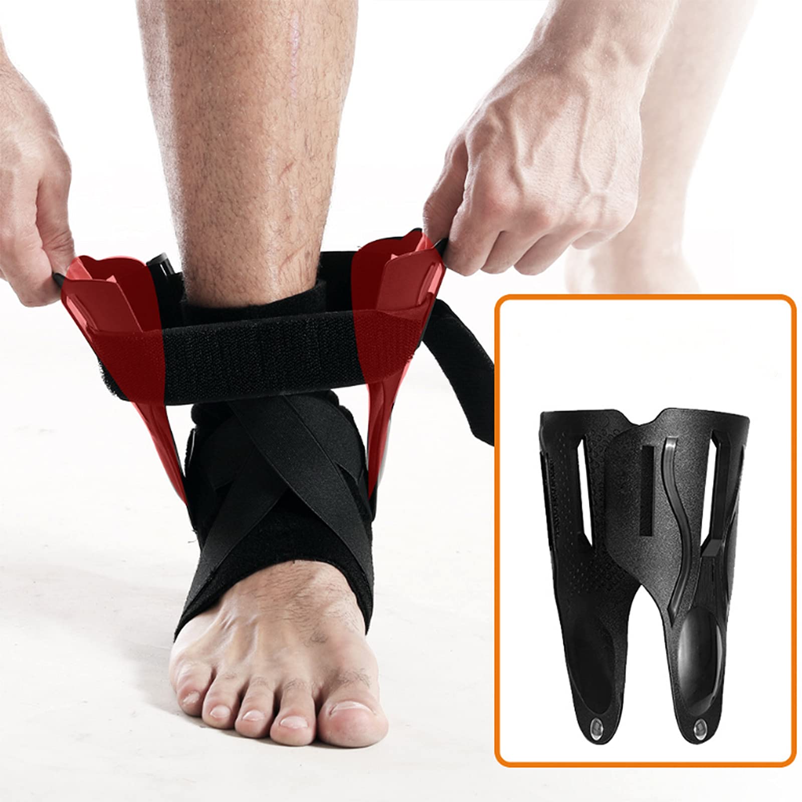 Ankle Brace Compression Ankle Stabilizer with Splint for Kids Adults, Adjustable Straps Ankle Support Brace Foot Protector Wrap for Arthritis Tendonitis Sprained Ankles Injury Prevention Recovery
