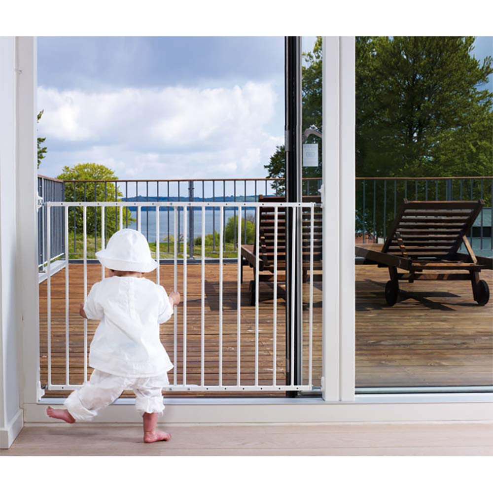BabyDan MultiDan Wall Mount 24.6-42 Inch Doorway Safety Baby Metal Gate, White (2 Pack)