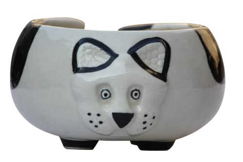 Ceramic Yarn Bowl Large 7in x 4in for Knitting and Crocheting with Free Travel Pouch and Crochet Hooks