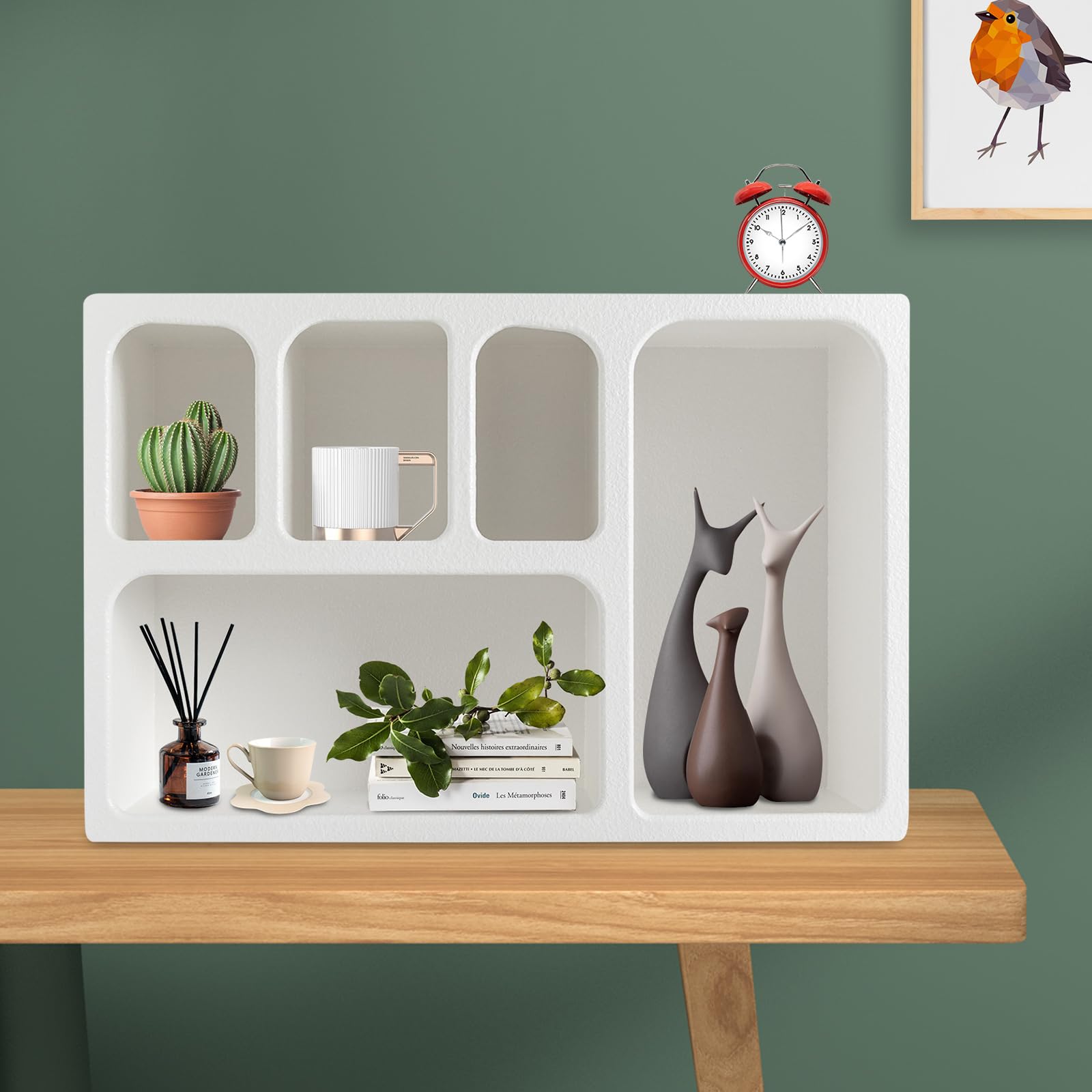 biniliubi Wall Mounted Storage Cabinet, Modern Wall Shelves, Modern Wall Shelves for Wall Decor, Floating Shelves, Wall Mounted Storage Organizer for Bathroom, Living Room, Bedroom