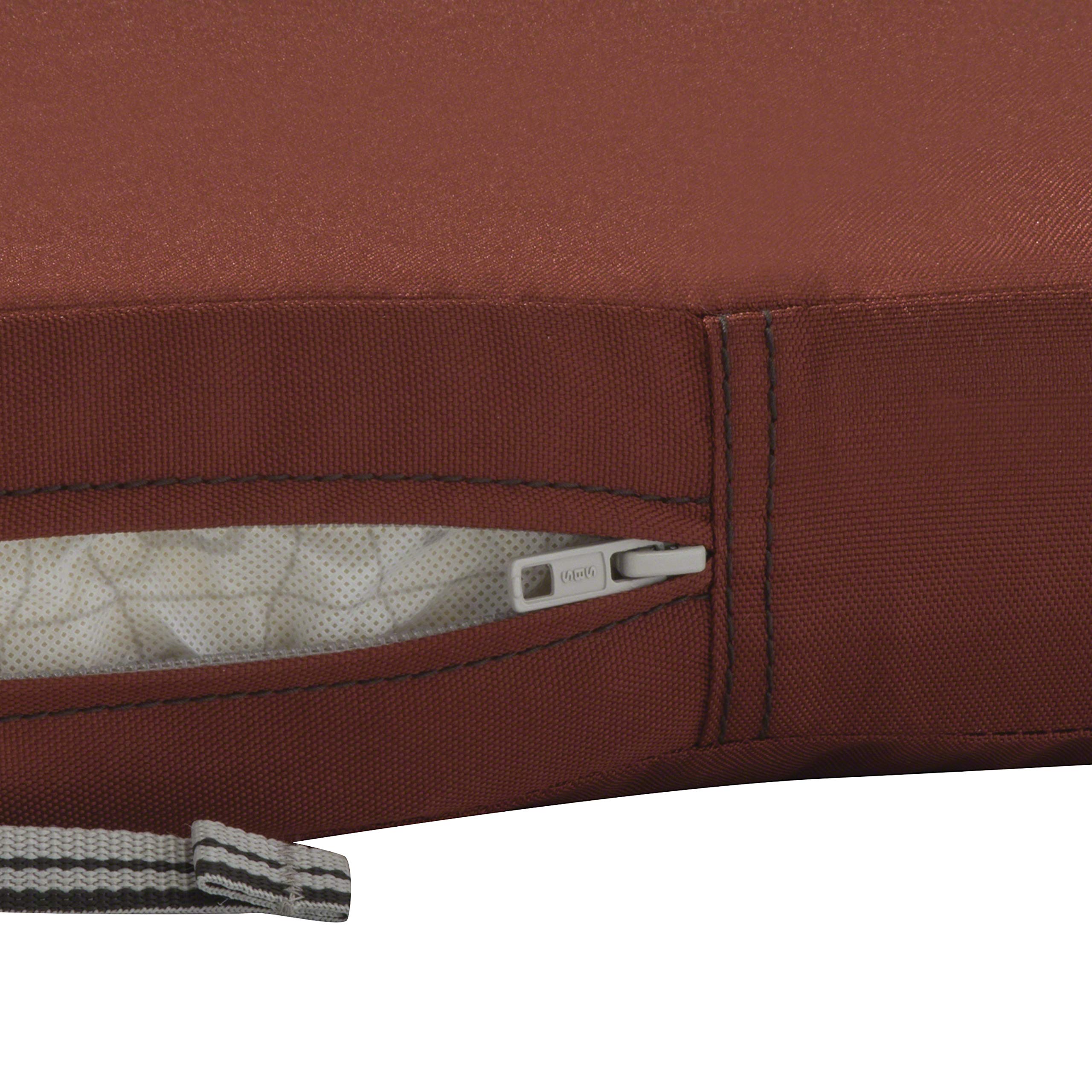 Classic Accessories Ravenna Water-Resistant 25 x 22 x 4 Inch Patio Back Cushion, Spice, Outdoor Loveseat Cushions