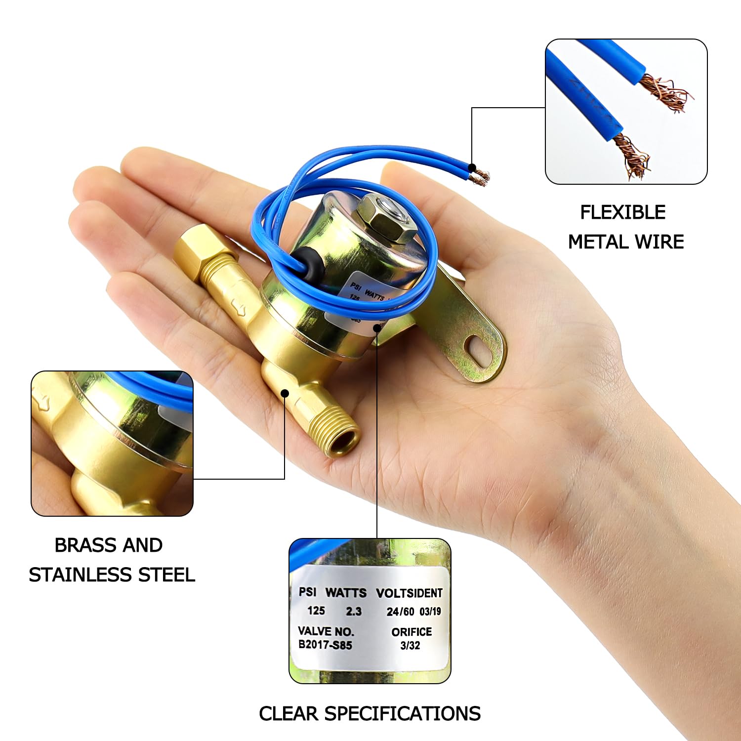 Funmit Humidifier Water Solenoid Valve 4040 Replacement for A.prilaire 220 224 400 500 600 700 Compared to Part # B2015-S85, B2017-S85 | 24 Volts | 2.3 Watts | 60 HZ | Blue