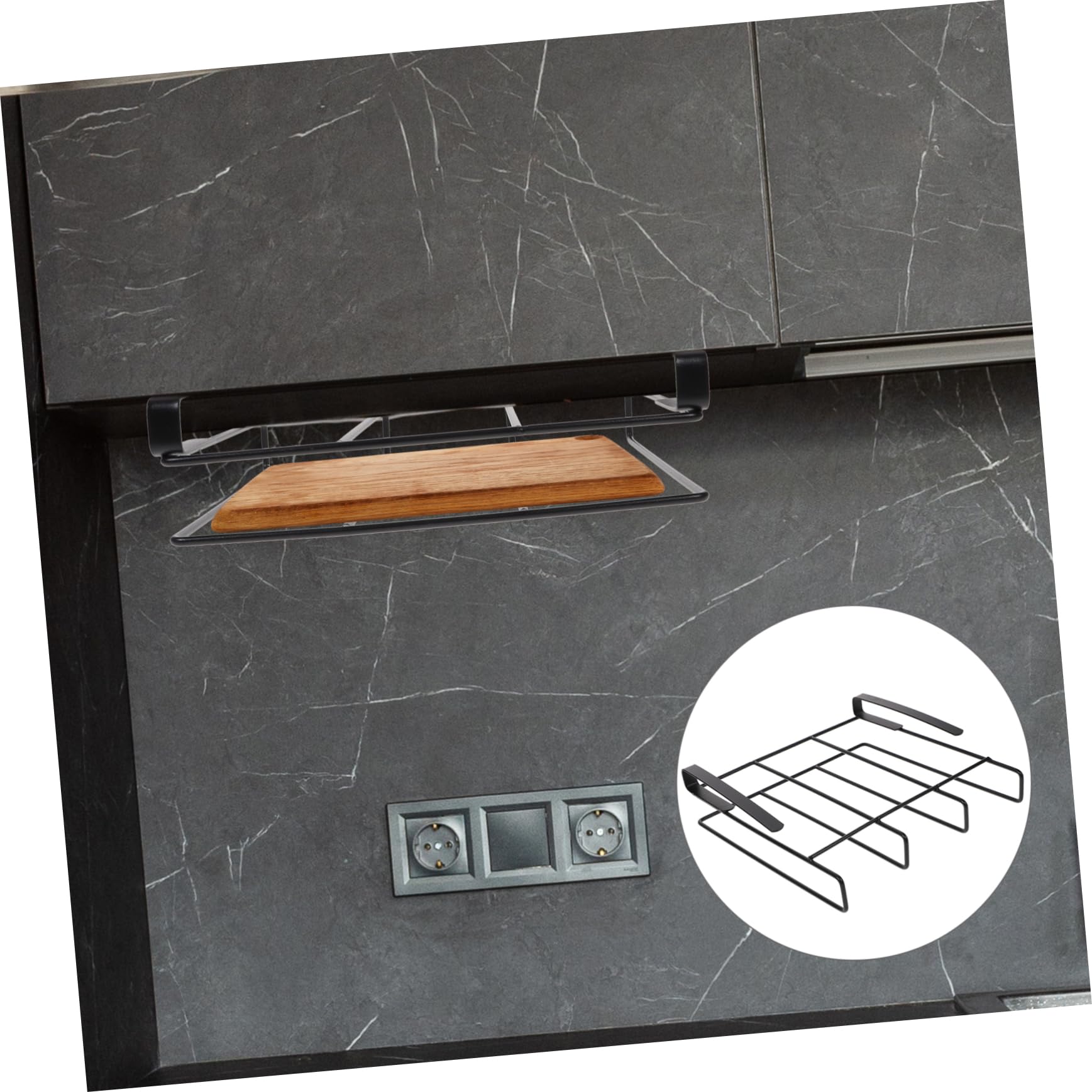AlTurn Hanging Chopping Board Rack Cooking Utensils Holder Hanging Drying Rack Metal Shelves Under Shelf Cutting Board Holder Bakeware Tray Dry Display Stand Pot Pan Lids Holder Cupboard