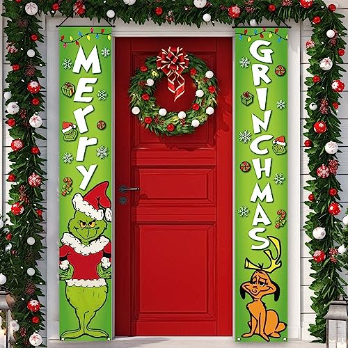 Christmas Banner Door String Porch Banner Merry Christmas Decorations Board Wall Hanging Christmas Xmas Winter Holiday Home Kitchen