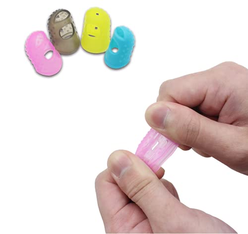 JQYXSS 40PCSGuitar Fingertip Protectors in 5 Sizes, Silicone Fingertip Guard Guitar Fingerstall, for Beginner Playing Ukulele Electric Guitar,Sewing and Embroidery