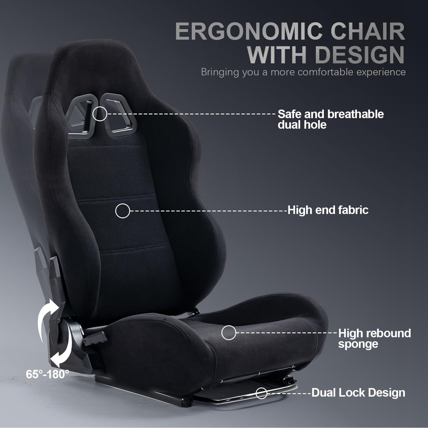 Marada Adjustable Racing Simulator Cockpit with Comfort Racing Seat Fit for Logitech/Thrustmaster G25 G27,G29 G920 G923 T80 T300RS TX F458 T500RS, Race Driving Sim Stand No Steering Wheel/Pedal