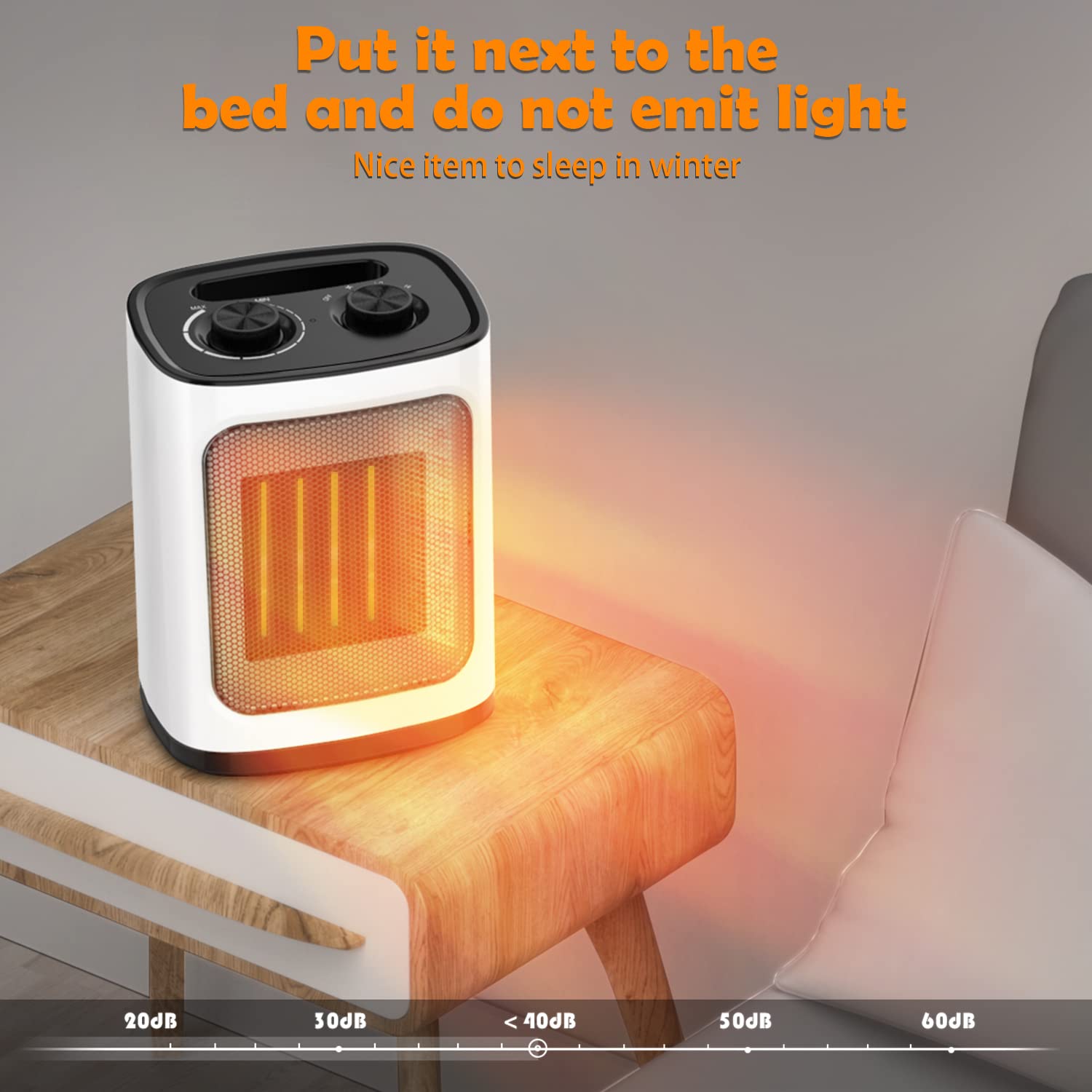 COWSAR Portable Space Heaters for Indoor Use 1500W Small Space Heater with Thermostat Personal Desk Heater for Office Bedroom