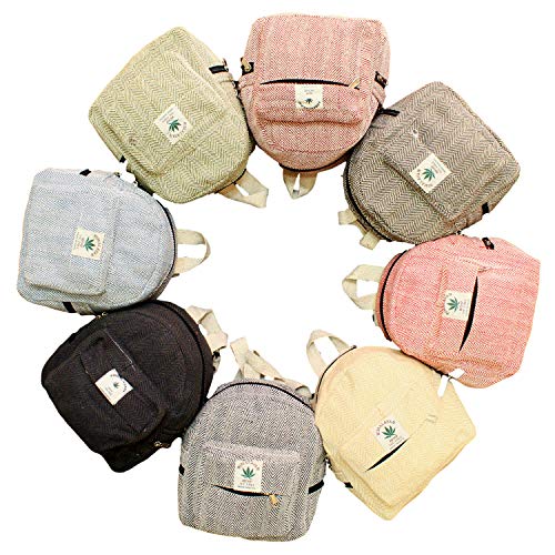 Eco Friendly Mini Backpack For women Handmade Hemp Backpack For Women organic Beautiful Small Backpack (LIGHT GREEN)