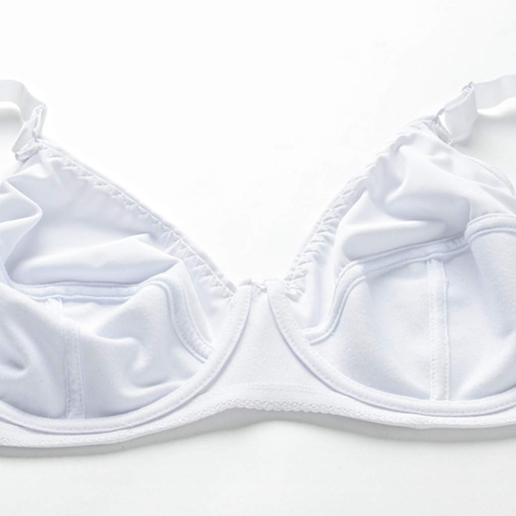 JFLYOU-Bra for Women,New Large Smooth Bra Comfortable Cooling Ladies Bra Adjustment Underwear(White,85E)
