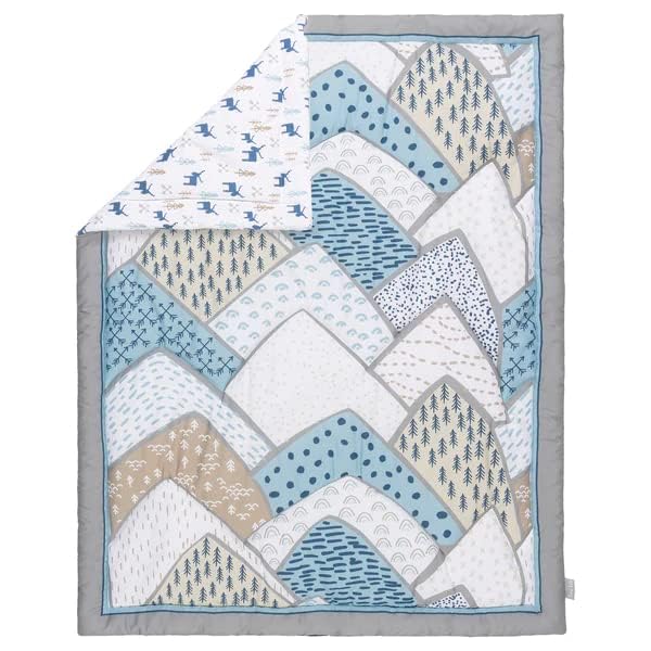 Trend Lab Florence 3 Piece Crib Bedding Set, Can Be Used As A Blanket Or A Playmat for Tummy Time, Includes Quilt, Fitted Crib Sheet and Skirt