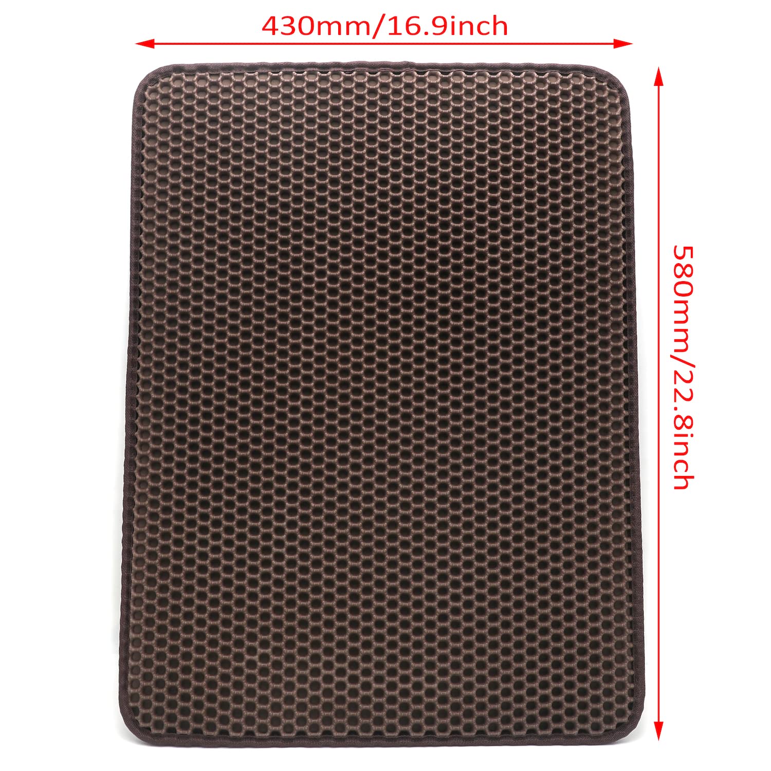 HTTMT- (23x17 inch) Pet Supplies Cats Litter & Housebreaking 58X43 Brown Cat litter Mat Double Layer Pad Trapper Folding Pad EVA Foam Rubber