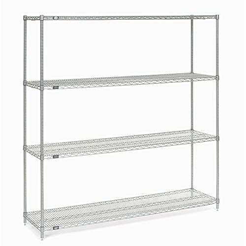 Nexel Chrome Wire Shelving, 72" W X 24" D x 86" H