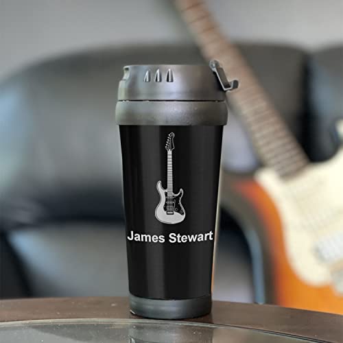 LaserGram 16oz Coffee Travel Mug, Butterflies, Personalized Engraving Included (Black)