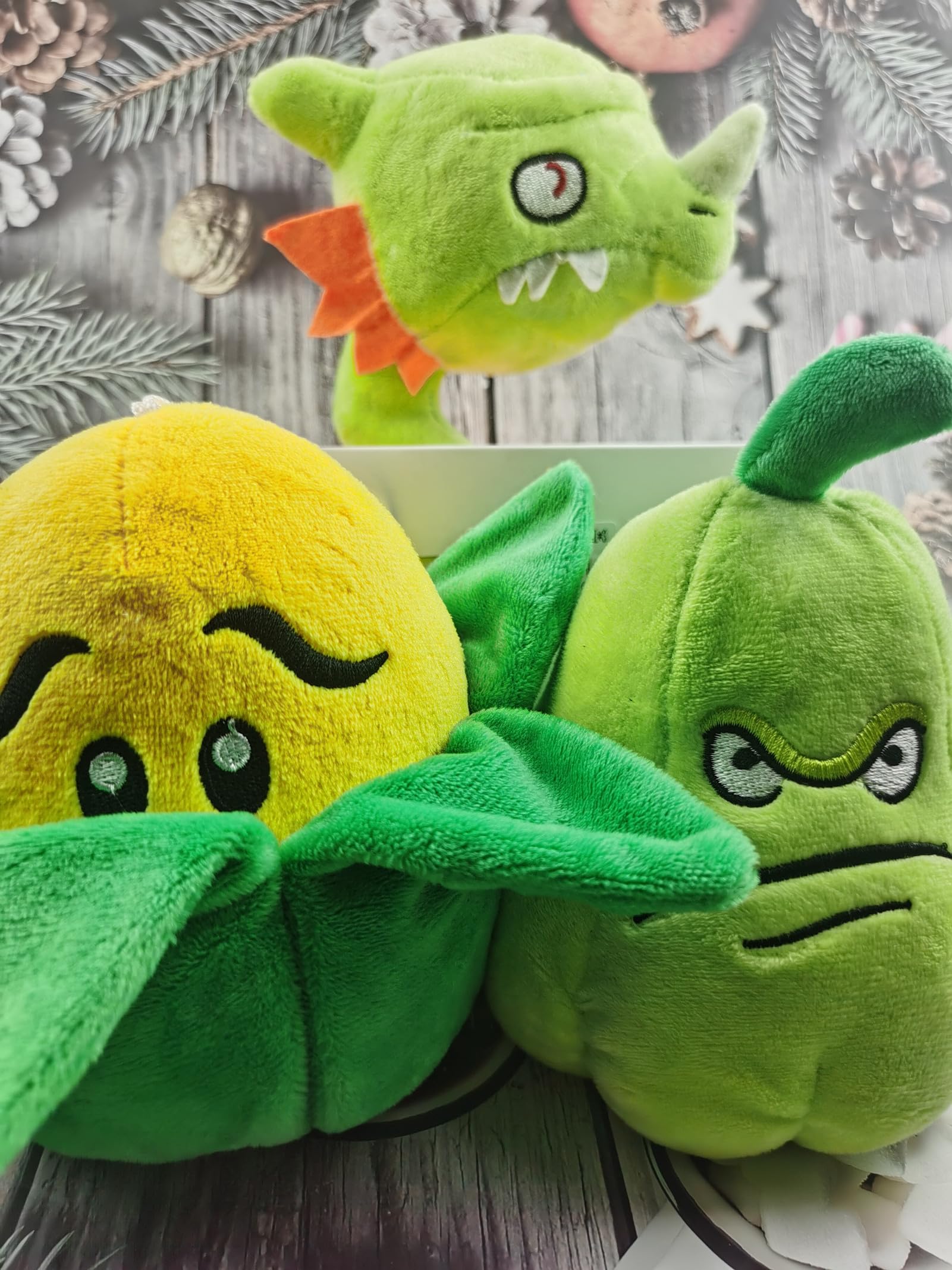 JHESAO 3 PCS Plants and Zombies Snapdragon Plush Plants Sets Zombies Toy Snapdragon, 1 2 Stuffed Soft Squash Doll, Corn PVZ Plushies Figure Doll Chili New