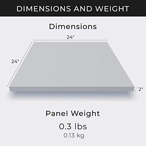 Aurora Acoustic Panels Polaris QuietFoam 8-Pack 24x24x2 Acoustic Melamine Foam Sound-Absorbent Panel, Pro Recording Studios, Classrooms, Gyms, Home Theaters, Square Edge, Gray, Grey (AP2424SG)