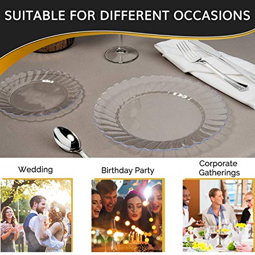 Oasis Creations Premium Hard Plastic Plate Set 100 x 6β Clear Round Plates - Washable & Reusable - Party Supplies For Birthdays, Celebrations, Buffets, Fiestas, Catering & More