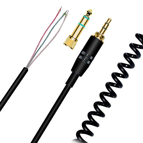 Sqrmekoko Extension Spring Relief Coiled Audio Cable for Sony MDR-7506 MDR-V6 V600 V700 V900 ATH-M50 Headphones