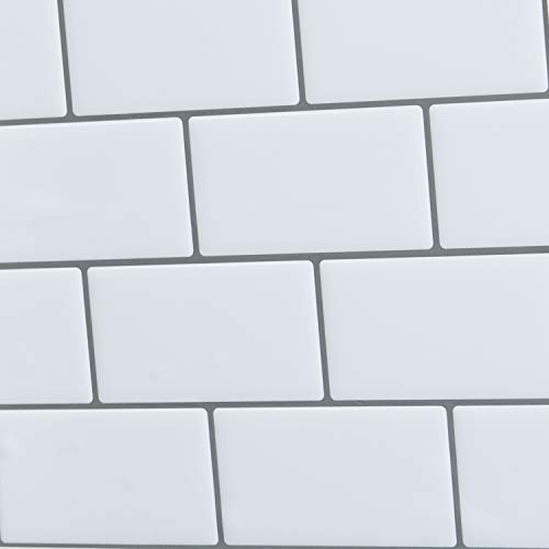 Art3d 12"x12" Peel and Stick Backsplash Tile Sticker for Kitchen, White, (10 Sheets)