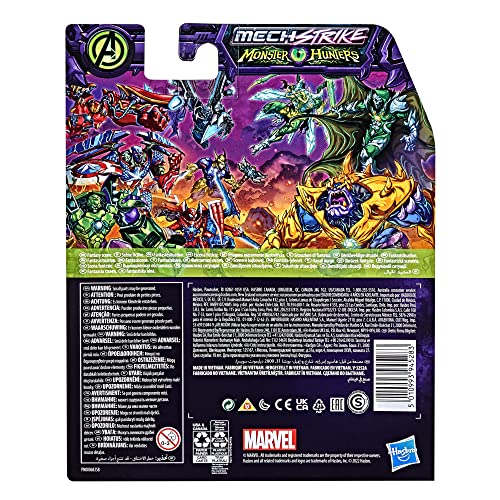 Marvel Avengers Mech Strike Monster Hunters Captain America Toy, 6-Inch-Scale Action Figure with Accessory, Toys for Kids Ages 4 and Up