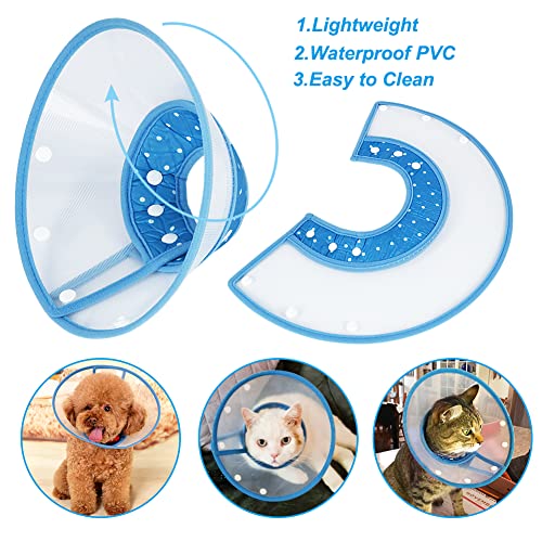 Vivifying Dog Cones for Small Dogs, Adjustable 5.7-8in Pet Cone, Lightweight Recovery Elizabethan Collar for Cats, Puppies and Mini Dogs (Blue)