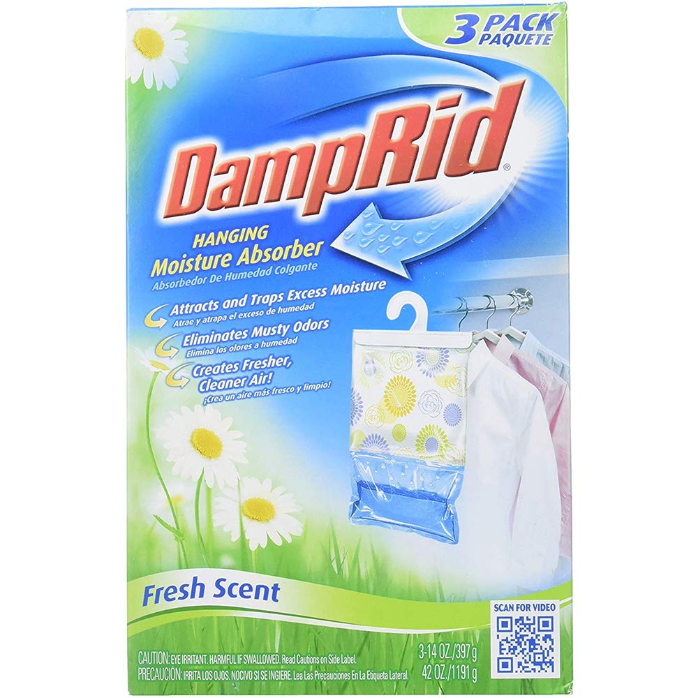 Damp Rid Hanging Moisture Absorber Fresh Scent 3-Bag 14 Ounces each (Pack of 1)