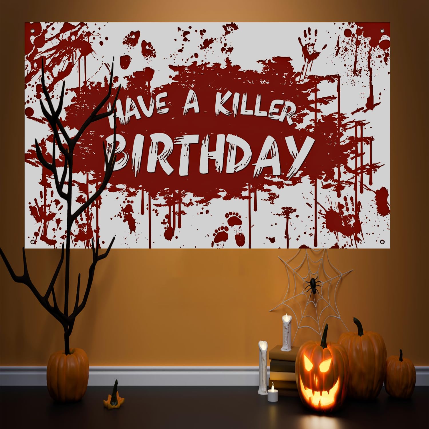 AUSHENKE Have a Killer Birthday Party Decorations Halloween Horror Birthday Banner Backdrop for Have a Killer Party Decorations, 71x43 inch