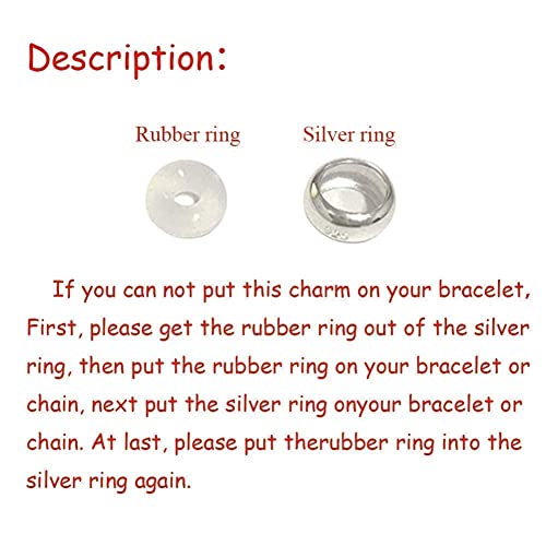 ARTCHARM .Sold 925 Sterling Silver Rubber Charm Stopper Spacer Bead for Charm Bracelets