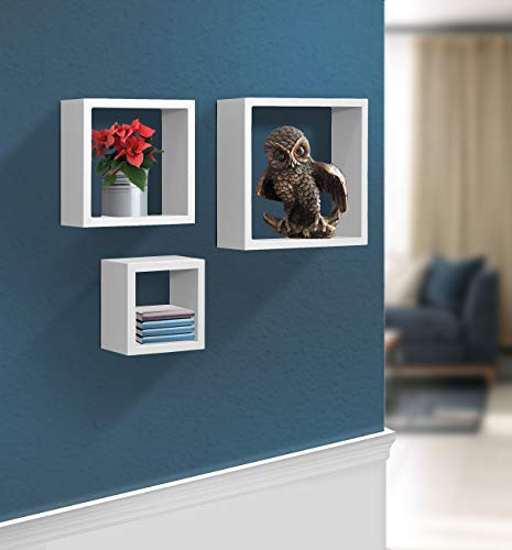Sorbus Floating Box Shelves β Square Cube Wall Decor Hanging Shelves Decoration β Shelf for Living Room, Bedroom, Trophy Display, Photo Frames