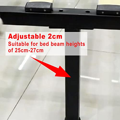 Bed Adjustable Legs, 9.8inch Metal Furniture Support Legs Foot Retractable Heavy Duty Bed Center Frame Height Slat Support Leg for Cabinet Sofa Platform Bed Frame Replacement Parts 1 Pcs (Black )