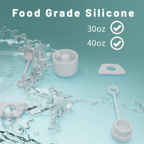 CHGRNLF Silicone Leak Spill Proof Stopper Set of 3 for Stanley Tumbler Cup 1.0/2.0 40oz/ 30oz Including 2 Straw Cover Sets,2 Round Leak Stoppers and 2 Square Spill Stoppers