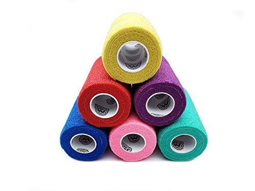 WildCow Vet Wrap Bulk 4", Vet Tape Wrap Bandages Assorted Colors (Pack of 6)