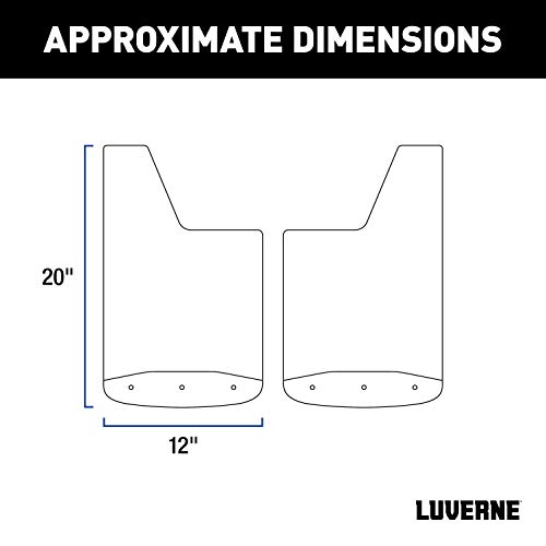 LUVERNE 250230 Front or Rear 12 x 20-Inch Textured Rubber Mud Guards Black Inch Inch Select Dodge Ram 1500, 2500, 3500