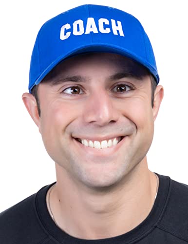 Ann Arbor T-shirt Co. Coach | Royal Blue Coaching Baseball Hat, Men & Women Team Cap - (Royal, HighHat)