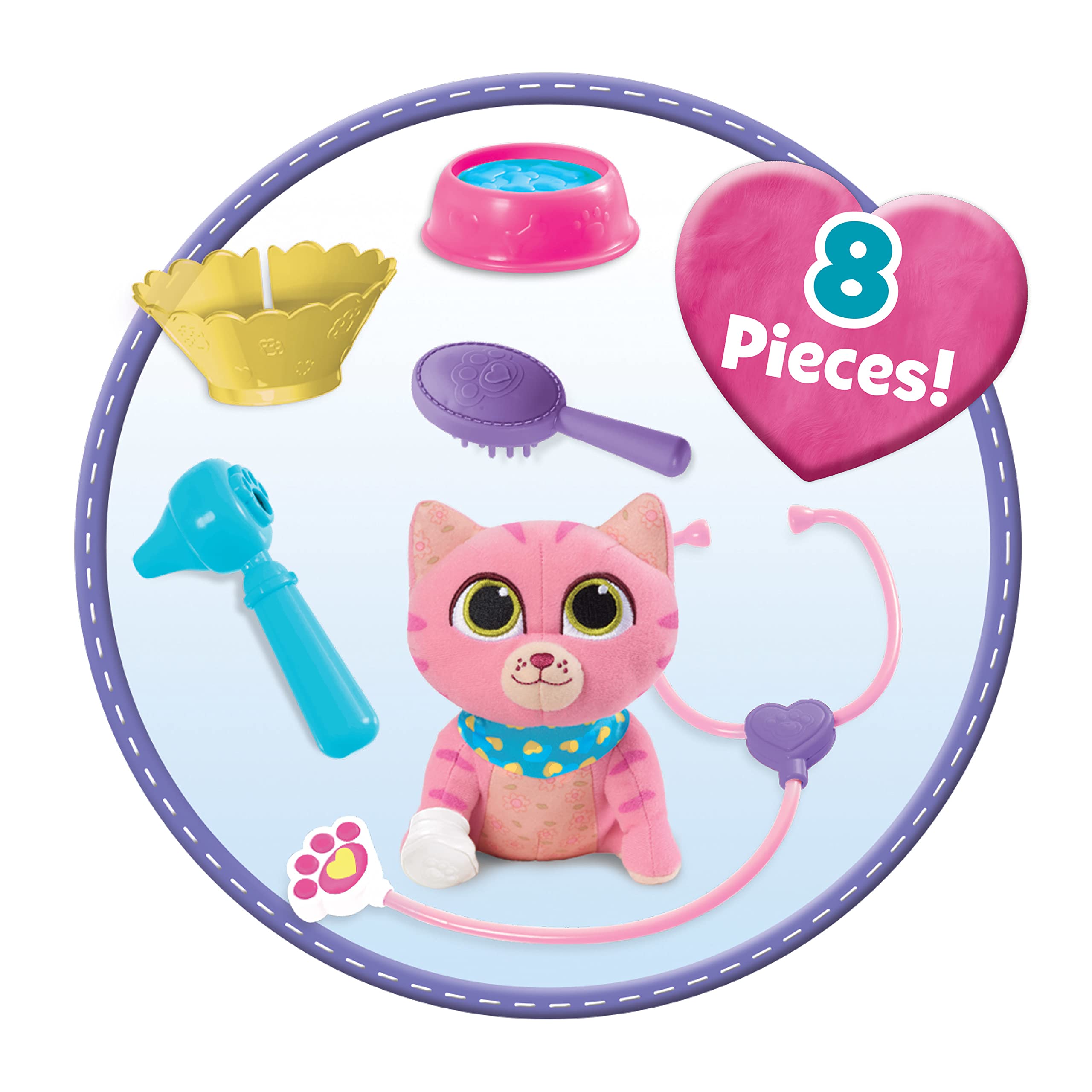 Just Play Disney Junior Doc McStuffins On-the-Go Pet Carrier and Accessories – Whispers, 5.5-inch Plushie, Kids Toys for Ages 3 Up