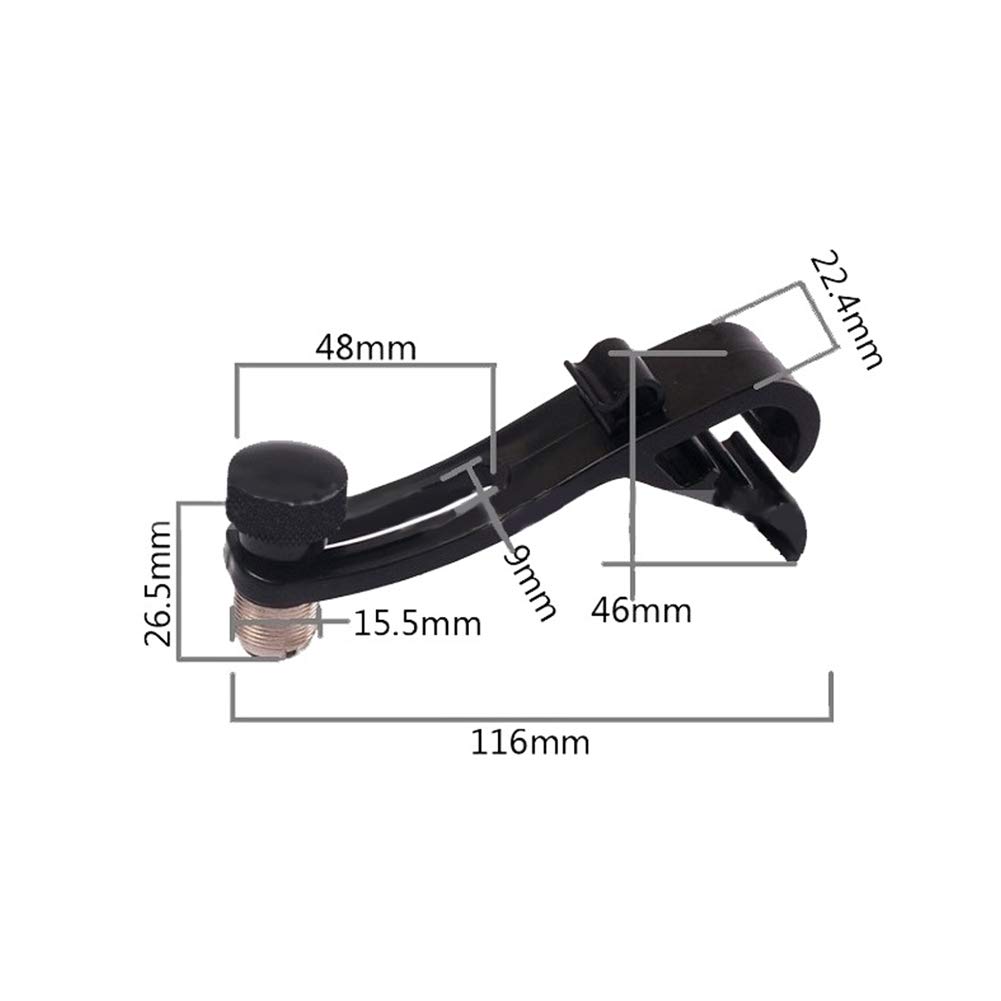 iayokocc Shockproof Drum Rim Microphone Clip, Microphone Shockproof Clip for Microphone Clamps Holder with Groove Gear(Black)
