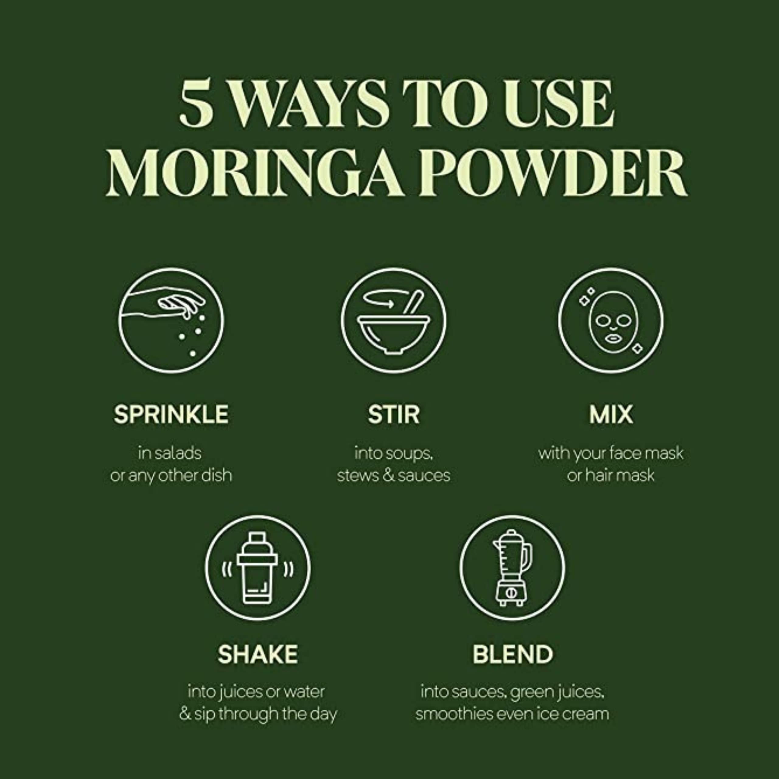 Better Alt Moringa Powder (1lb) | Make Moringa Tea, Smoothies & Recipes from Moringa Oleifera Powder | Resealable Bag | Moringa Leaf Powder Superfood (112 Servings)